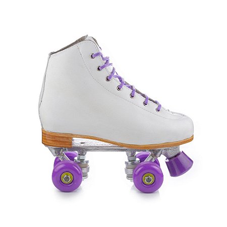 Patins Quad, Profissional Básico, 4 Rodas, Clássico Branco Com Rodas C ...