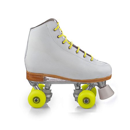 Patins Quad, Profissional Básico, 4 Rodas, Clássico Branco Com Rodas C ...