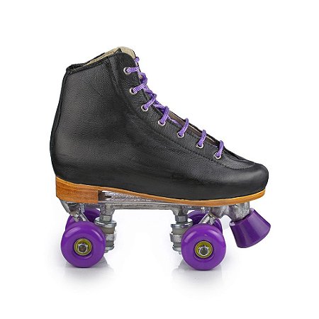 Patins Quad Profissional Básico, 4 Rodas, Clássico Preto Com Rodas Co ...