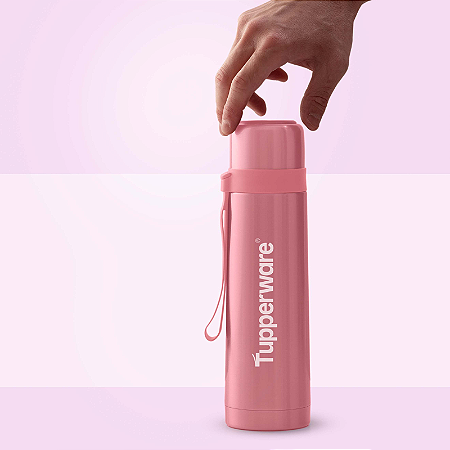 Tupperware® Garrafa Térmica Duo Tup 500ml Rosa - Loja Tupperware ChefeWare