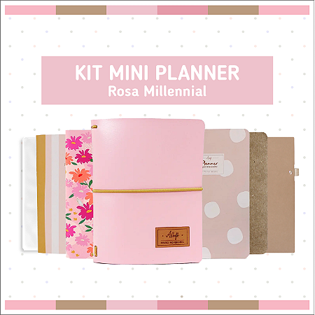 Kit Mini Planner Rosa Millennial - Fancy Goods