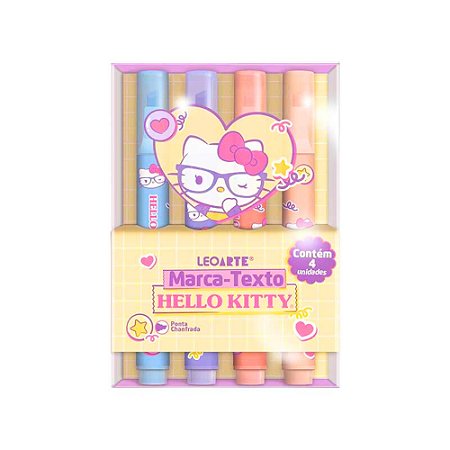 Kit Marca-Texto Hello Kitty 4 Unidades - Fancy Goods