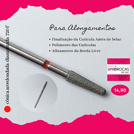 720F - Broca Diamantada - Tronco Cônica Ponta Arredondada - Unibrocas ...