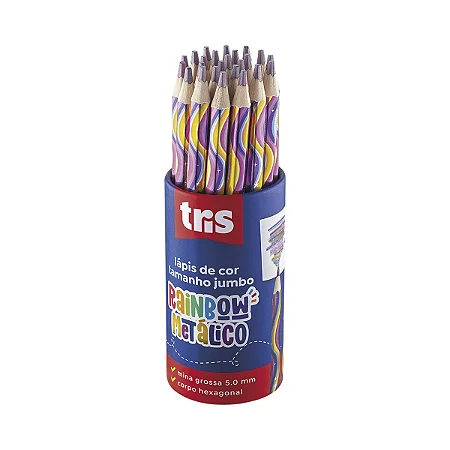 LAPIS COR TRIS RAINBOW METÁLICO - WENCEL PAPELARIA E TABACARIA