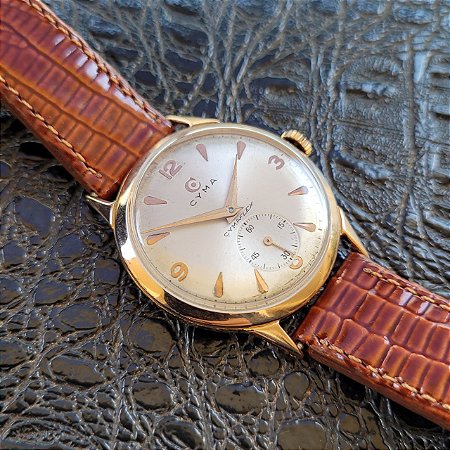 Relógio Masculino Cyma Swiss Made 18kt Ouro Maciço - Altarelojoria ...