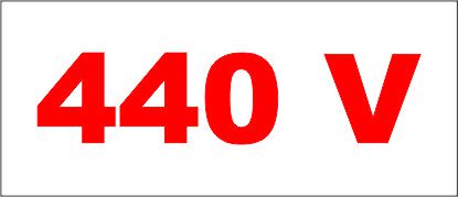 Etiqueta de Sinalização 440v Volts 16 Unidades - Look Placas de Sinalização