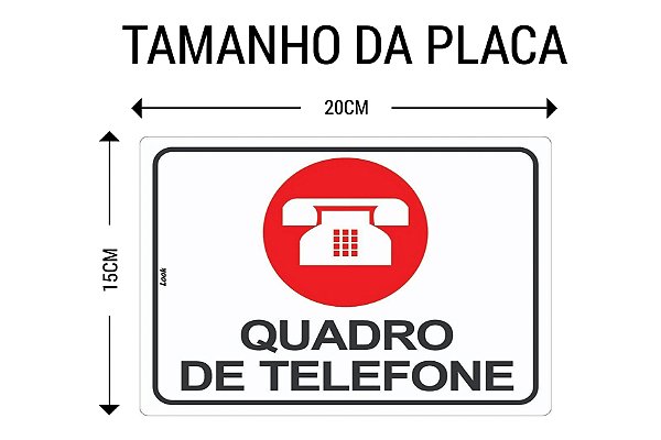 Placa de Sinalização Quadro de Telefone - Look Placas de Sinalização