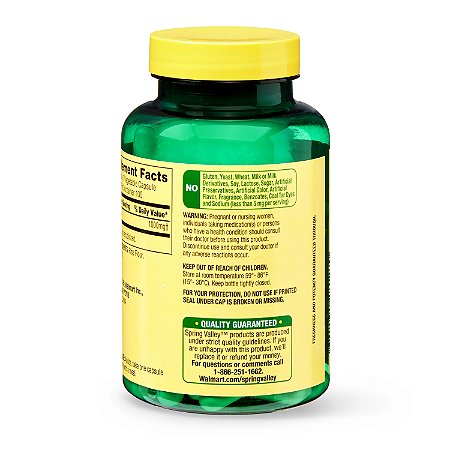 Taurine 1000mg - Vitamina Spring Valley - 100 unit - FM LOJA - Produtos ...