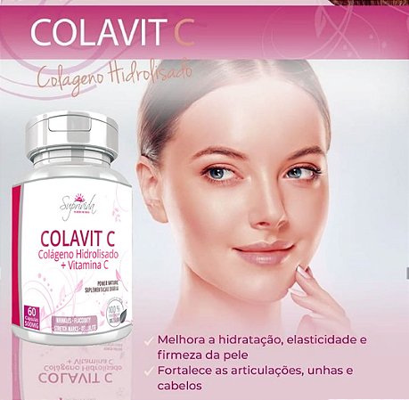 COLAVIT C Colágeno Hidrolisado com Vitamina C 60 caps 500mg - Vida Mais ...