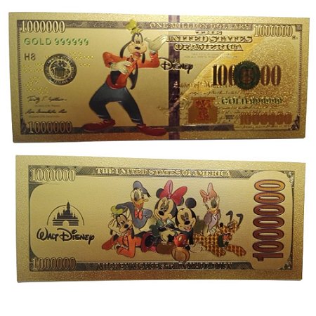 Cédula Nota Comemorativa Personagens Disney - Mini71 na Web