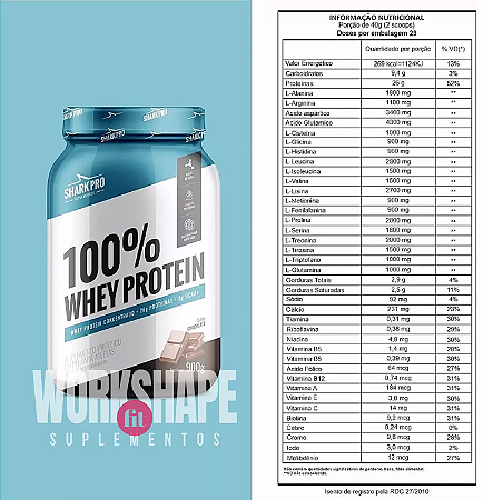 Whey Concentrado Shark PRO 100% 900g - Grow Up Suplementos
