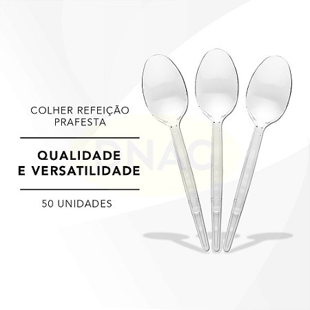 Colher Descartavel Refeicao De Plastico 50 Unidades Prafesta - DNAC