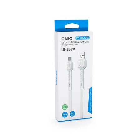 Cabo Tipo C 2.4A LE-839C Preto - It Blue - AMS ACESSÓRIOS - Controles Remotos, Cabos e Acessórios