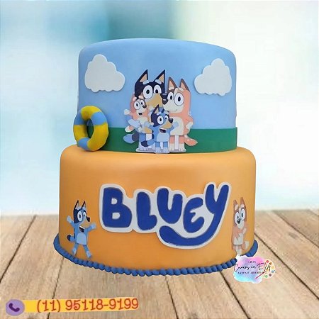 Bolo Fake Bluey - Bluey Festa Infantil - Criações em EVA