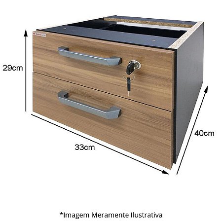 Gaveteiro Suspenso com 2 gavetas - Cuellar Móveis Compre direto da Fábrica