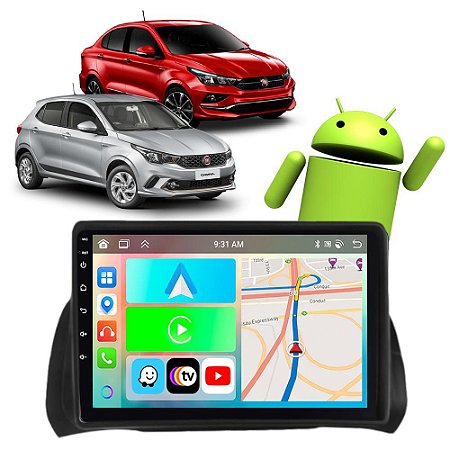 Kit Multimídia 9" Fiat Argo Cronos (2018-2023) Android Auto CarPlay - Ecarshop