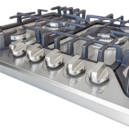 Fogão Cooktop 5 bocas industrial e profissional em aço INOX 304 - TGrill