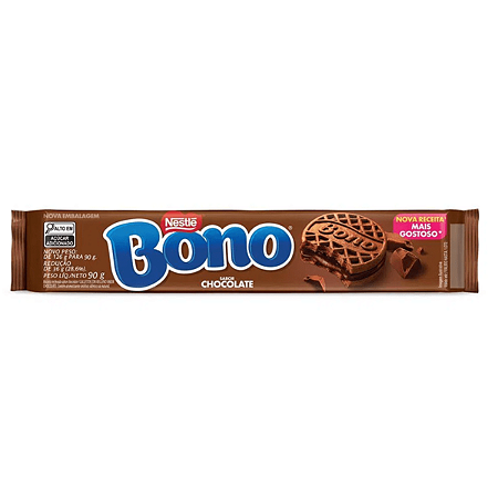 Biscoito Recheado BONO Sabor Chocolate - 90g - Santa Cruz Doces ...