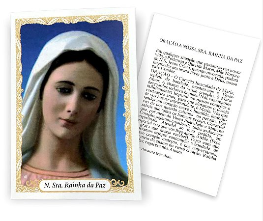 100 Santinho Folheto Oração Nossa Senhora Rainha da Paz - Santissima ... 100 Santinho Folheto Oração Nossa Senhora Rainha da Paz - Santissima ...