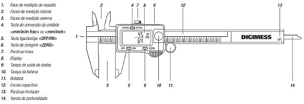 Paquímetro Digital 150mm 3 em 1 Milímetro/Polegada Digimess - CÔVADO ...