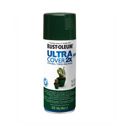 Tinta Rust Oleum Spray Ultra Cover 2x Verde Escuro Brilhante - A Melhor Loja de Tintas da Zona ...
