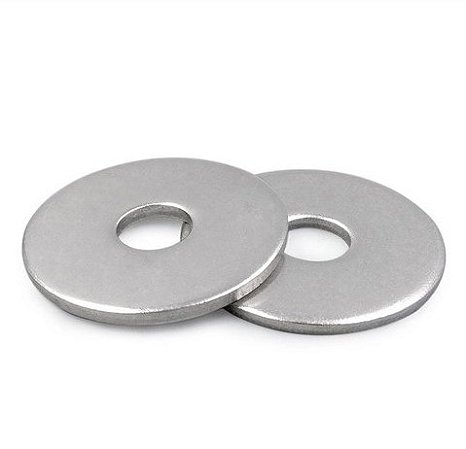 Arruela Lisa Aba Larga M6 Inox 304/a2 - 100 Unidades - EBFix Comercial