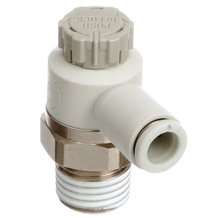 SMC AS2201F-02-08SA VALVULA REGULADORA DE FLUXO PARA CILINDRO PNEUMATICO ROSCA 1/4 TUBO 8 MM ...