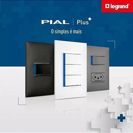 Conjunto 4X2 1 Interruptor Paralelo 10A Preto 611111PT - Pial Plus ...