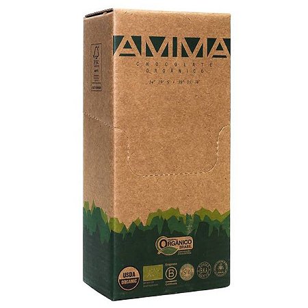 Chocolate Orgânico AMMA 100% Cacau Caixa 6 un - Me Gusta Veg