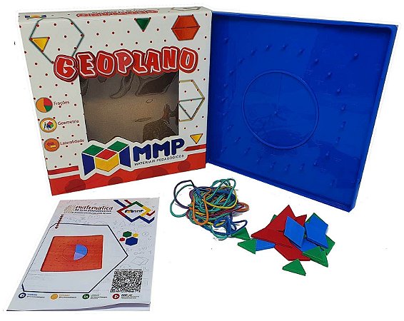 Geoplano 2 em 1 Circular Triangular MMP Material Pedagógico - Papelaria ...