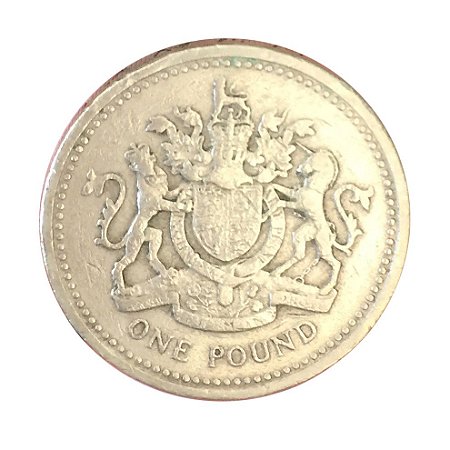 Numismática. Moeda de Vários Metais da Inglaterra One Pound 1983 ...