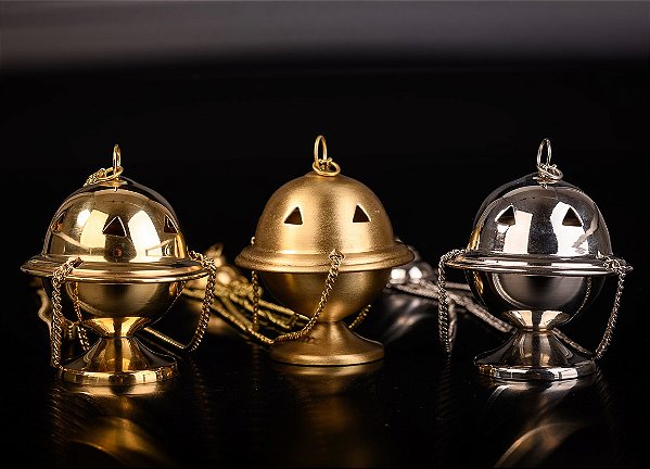 Turíbulo Milagros Mini dourado - 10cmA x 8cmD - MILAGROS INCENSOS LTDA