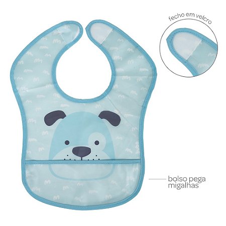BABADOR PARA BEBÊS COM BOLSO PEGA MIGALHAS CACHORRINHO | BUBA - Loja ...