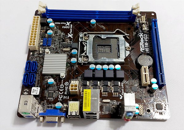 Placa Mãe 1155 ASRock H61M-VG3 - ART Solution Informática
