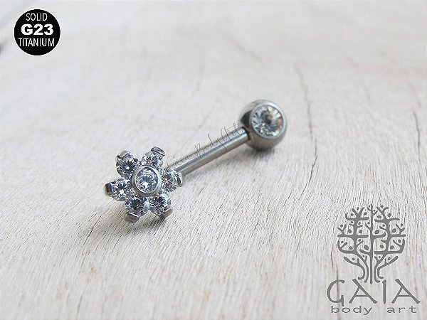 Piercing Íntimo Titânio G23 Christina Flor Zircônias - Gaia Body Art ...