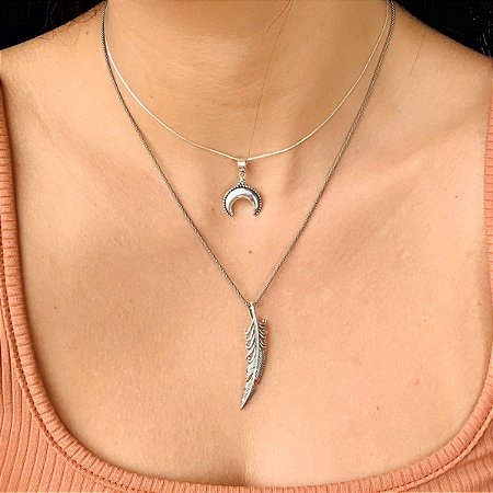 Pingente Meia Lua Bali - Onda de Pratas