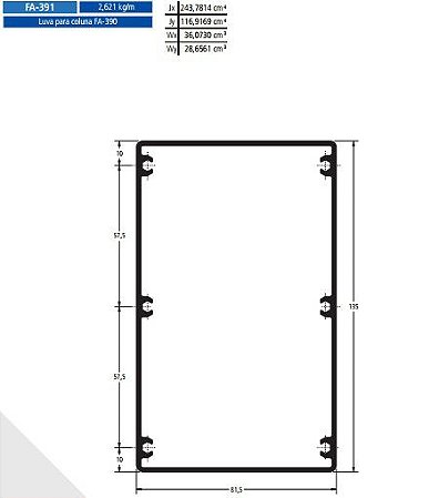 FA-391 15.72 KG POR BARRA 6,00 ML FACHADA ATLANTA ESQUADRIA DE ALUMINIO ...