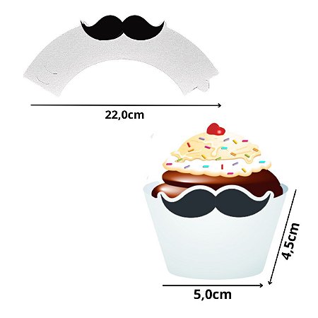36 Forma Papel Cupcake Bigode Dia Dos Pais Festa Decoração - DHS SHOP ...