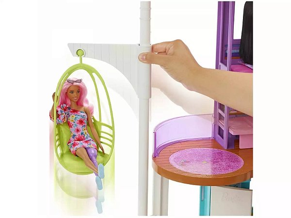 Barbie Casa de Férias Com Móveis - Malibu - HCD50 - Mattel - Real ...