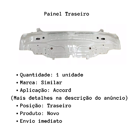 Painel Traseiro Kia Optima 2011-2016 - 691002T000 - Fegus - Fegus Auto ...
