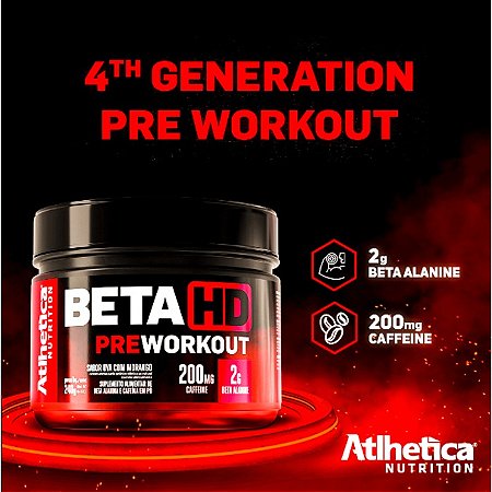 Beta Hd Pre-Workout 240G Uva Com Morango Atlhetica Nutrition - Armazém ...