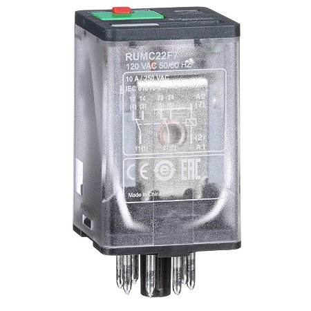 Relé De Interface, 10A, 2Naf, Botão De Teste, Led, 120Vca RUMC22F7 ...