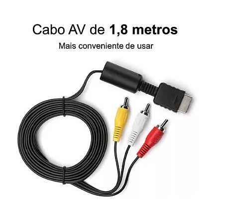 Cabo Av Audio E Video Rca Compativel Playstation Ps1 Ps2 Ps3 - Conexão ...