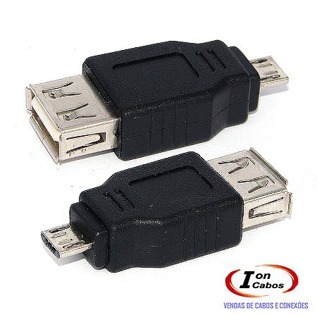 Adaptador Micro USB Macho para USB Fêmea - Ion Cabos