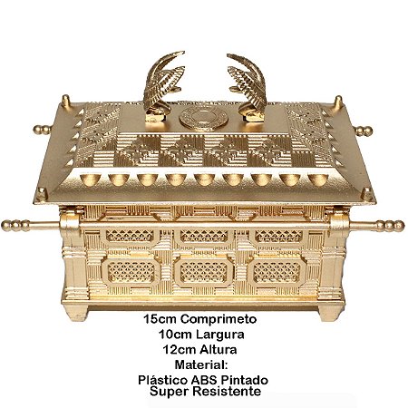 Arca Da Aliança Plástica Abs Dourada 15cm - Loja Preciosa Graça