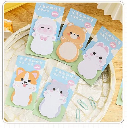 Bloco de Notas Adesivas CUTE ANIMALS post it (30 folhas) - Papelaria ...