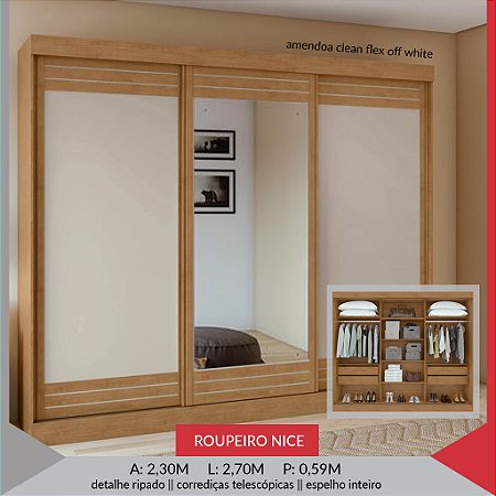 ROUPEIRO NICE 3 PTS C/ESP - Renovar Eletromoveis