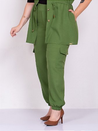 Calça cargo plus size - Zambri Moda Feminina