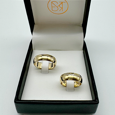 Par de Alianças de Ouro Modelo Rossi - Sterom Joalheria - www.sterom.com.br