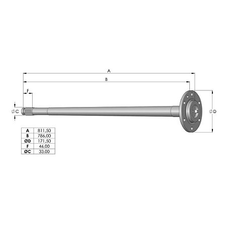 Semi Eixo Traseiro A20 C20 D20 1985/1996 - Caminhonete & Cia